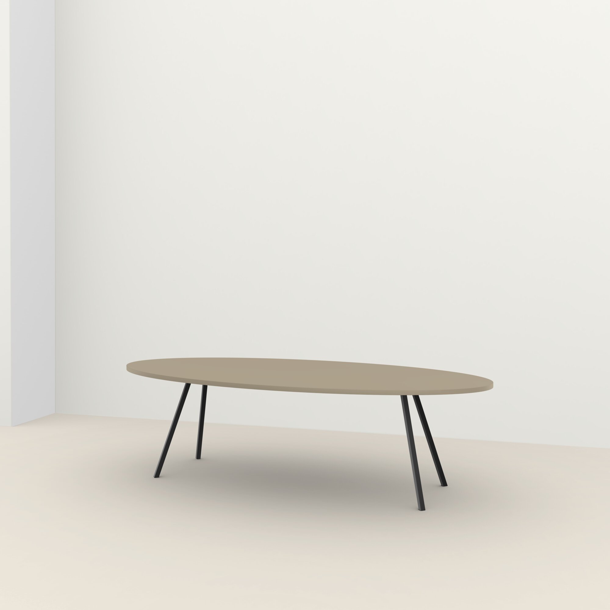 Slim Co Staal zwarte poedercoating Ovaal Standaard HPL Fenix beige ...